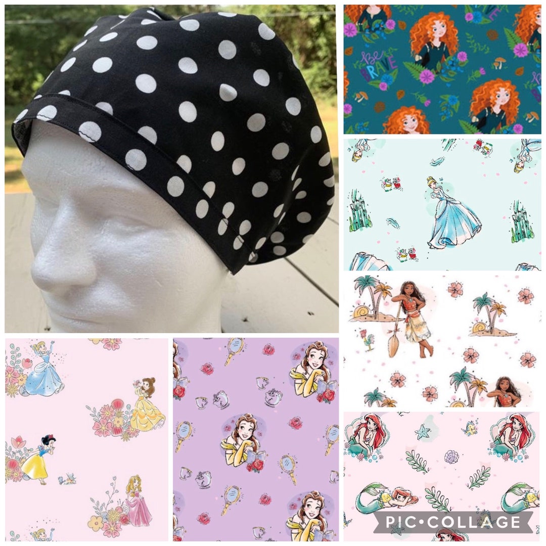 Womans Disney Princess Sketch Line Themed Hummingbird Surgical Scrub ...