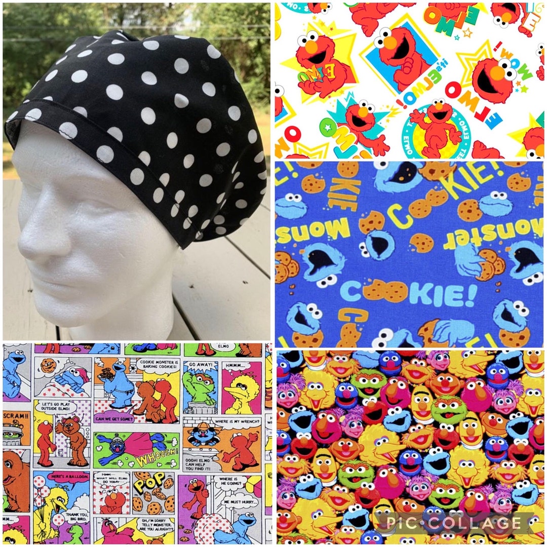 Woman’s Hummingbird Back Sesame Street Surgical Scrub Hat Cap ...