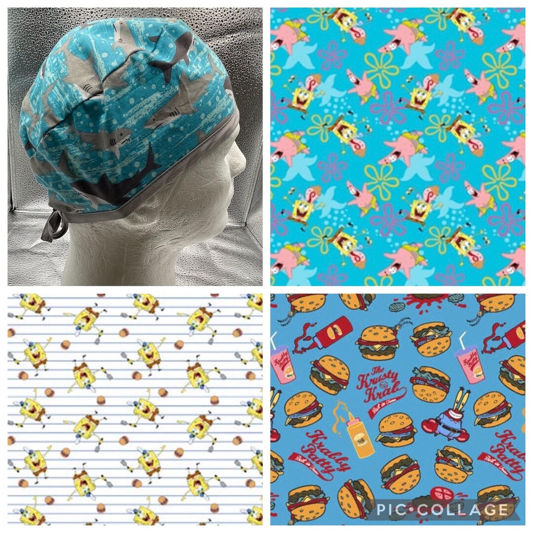 Man’s Movie TV 90s Spongebob Squarepants Scrub Skull Hat Cap Universal ...