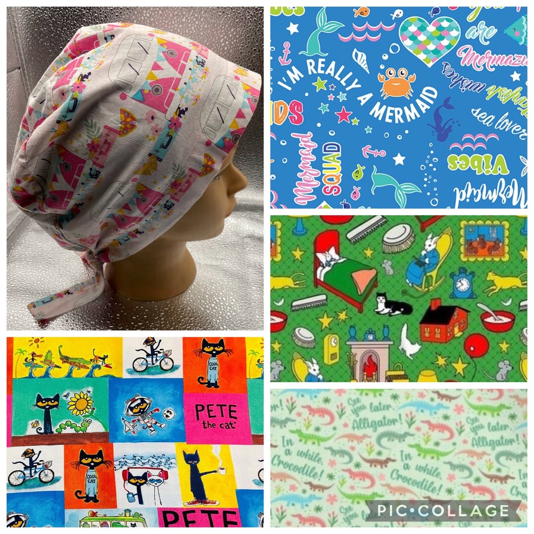 Woman’s Pixie Back Goodnight Moon Childrens Book Surgical Scrub Hat Cap ...