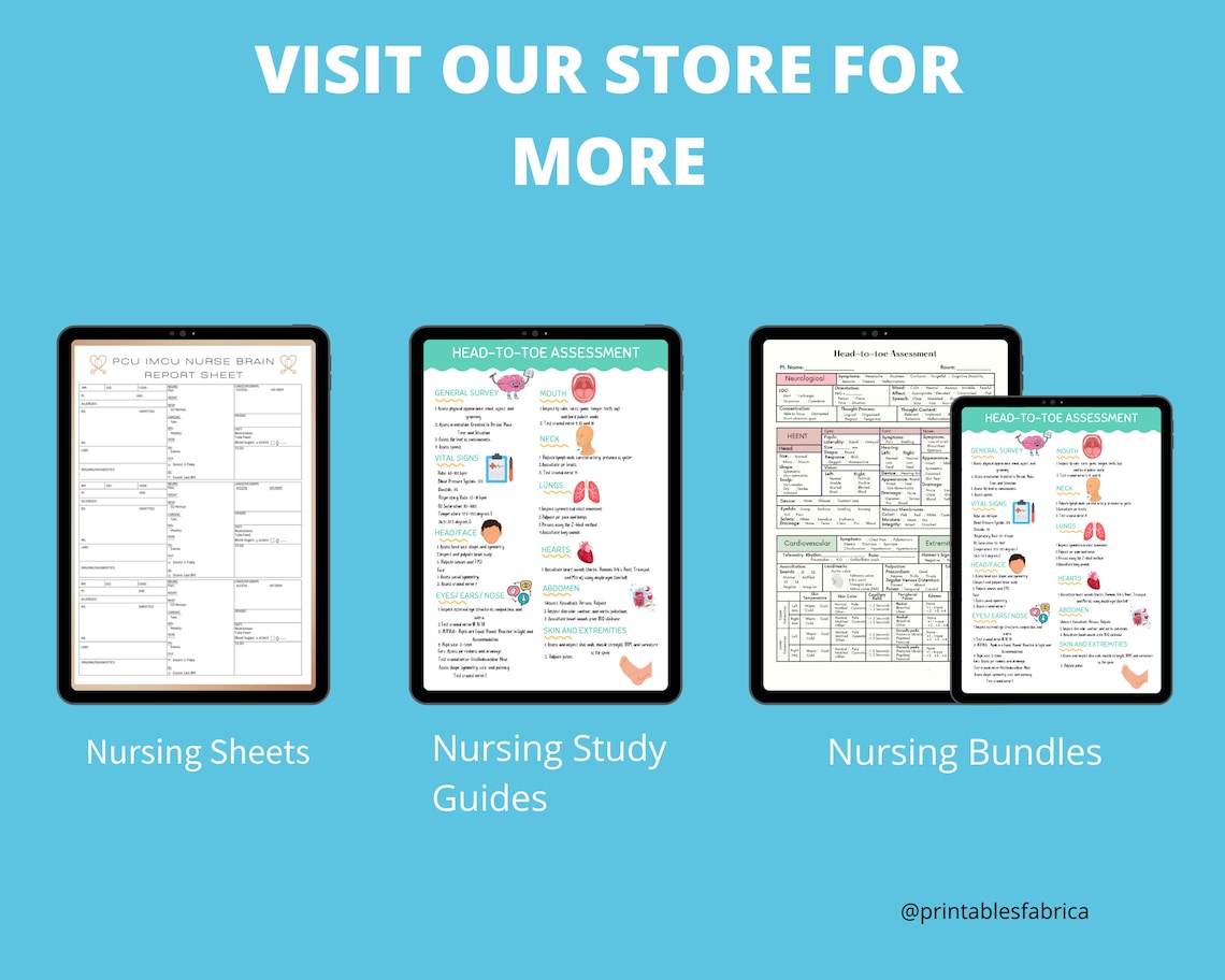 Simple PCU IMCU Nurse Brain Report Sheet for 3 Patients - Etsy