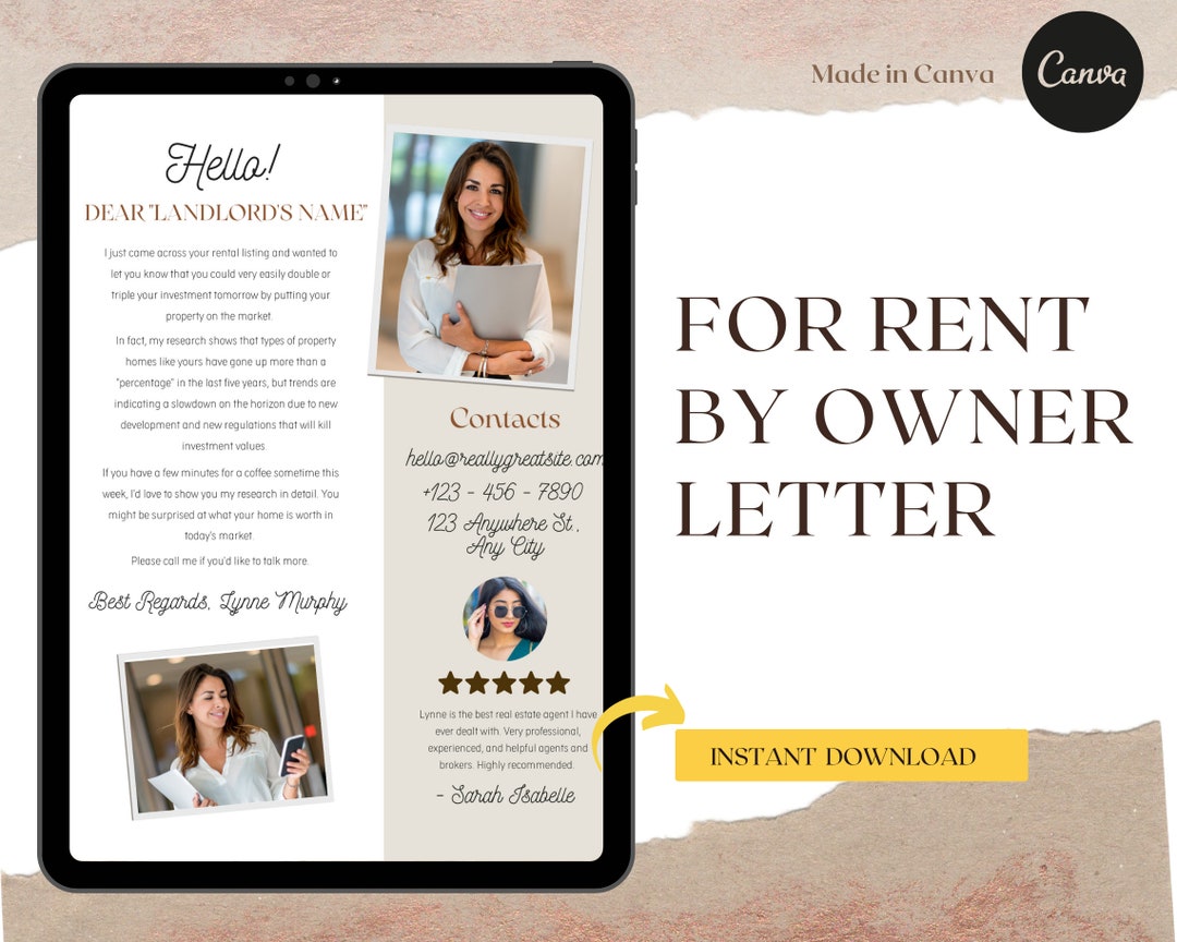 FRBO Prospecting Letter, for Rent by Owner Letter, Real Estate Letter ...