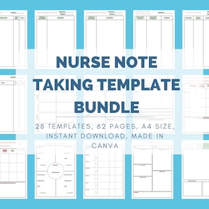 Nurse Note-taking Templates Bundlenursing Study Guidesnursing Student ...