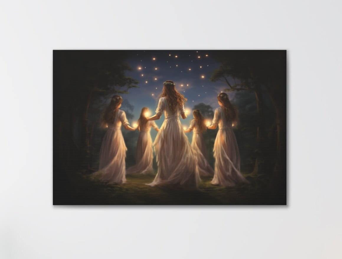 Witchy Ritual Mythical, Pagan Witches Wall Art, Witch Halloween Home ...