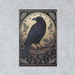 Raven Canvas Art Print, Gothic Raven on the Background of the Moon ...