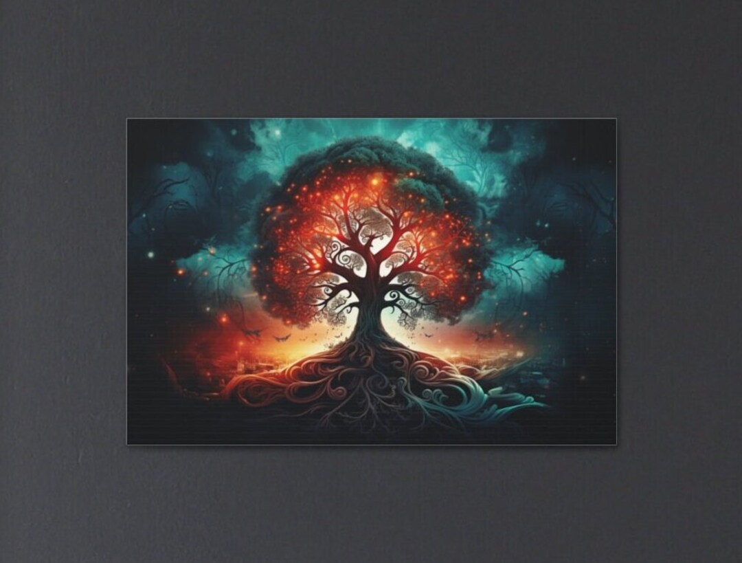 Tree of Life Yggdrasil Canvas Print Yggdrasil Painting Tree - Etsy