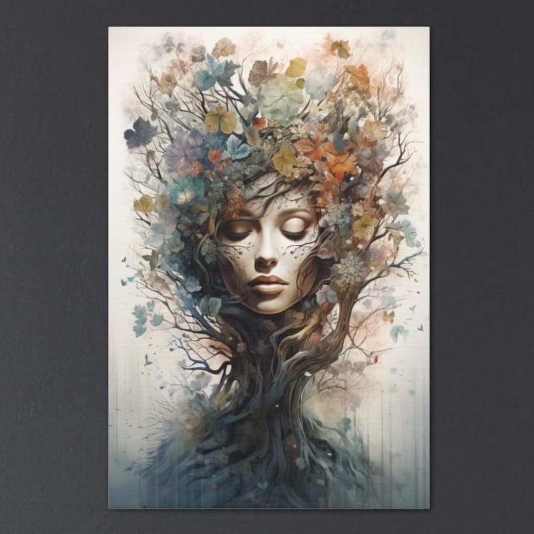 Mother Nature Tree of Life Canvas Print, Enchanted Yggdrasil Art ...