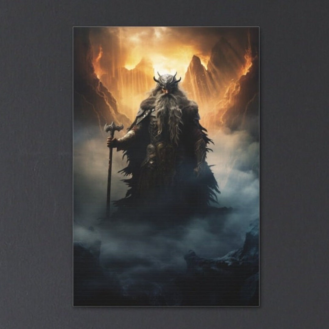 God Odin Wall Art Norse Mythology Art Print Wotan Pagan - Etsy