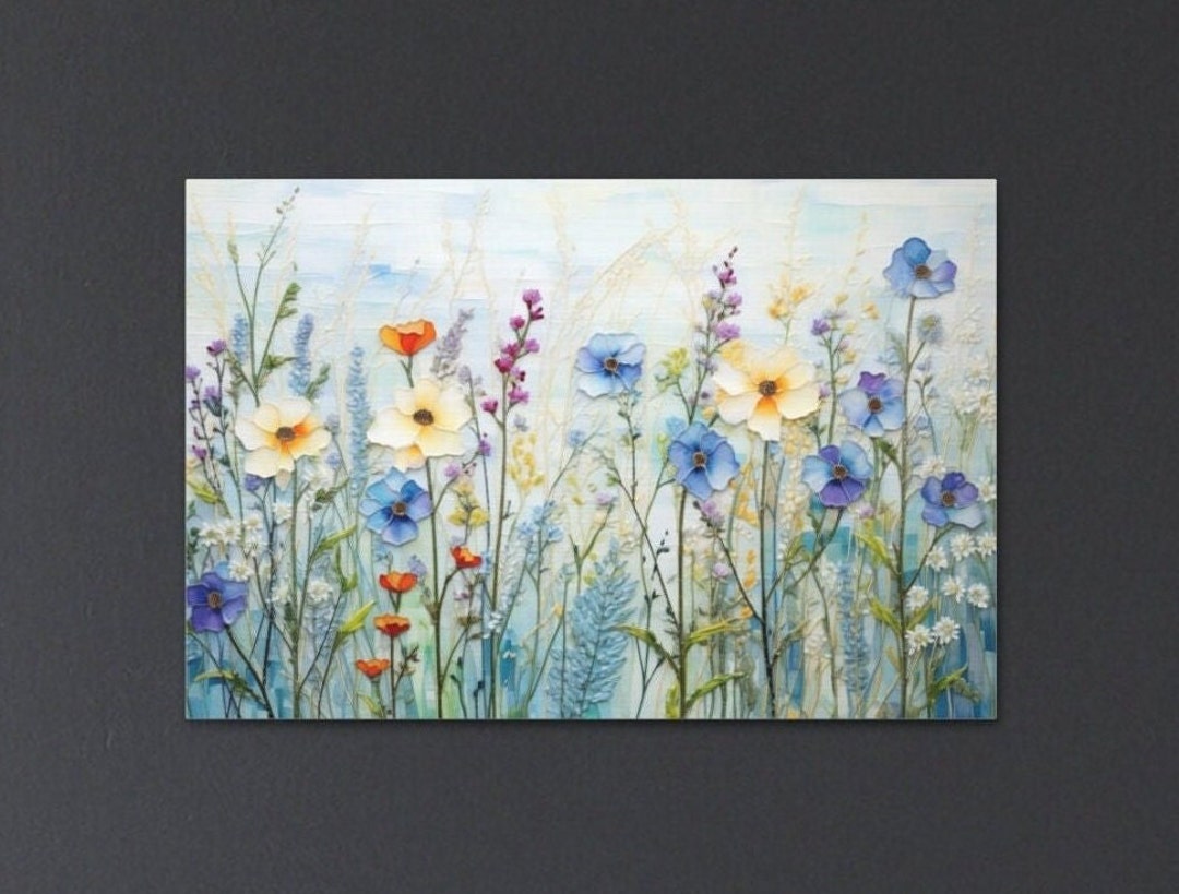 Wild Flower Art Print, Wildflowers Wall Art, Floral Canvas Print ...
