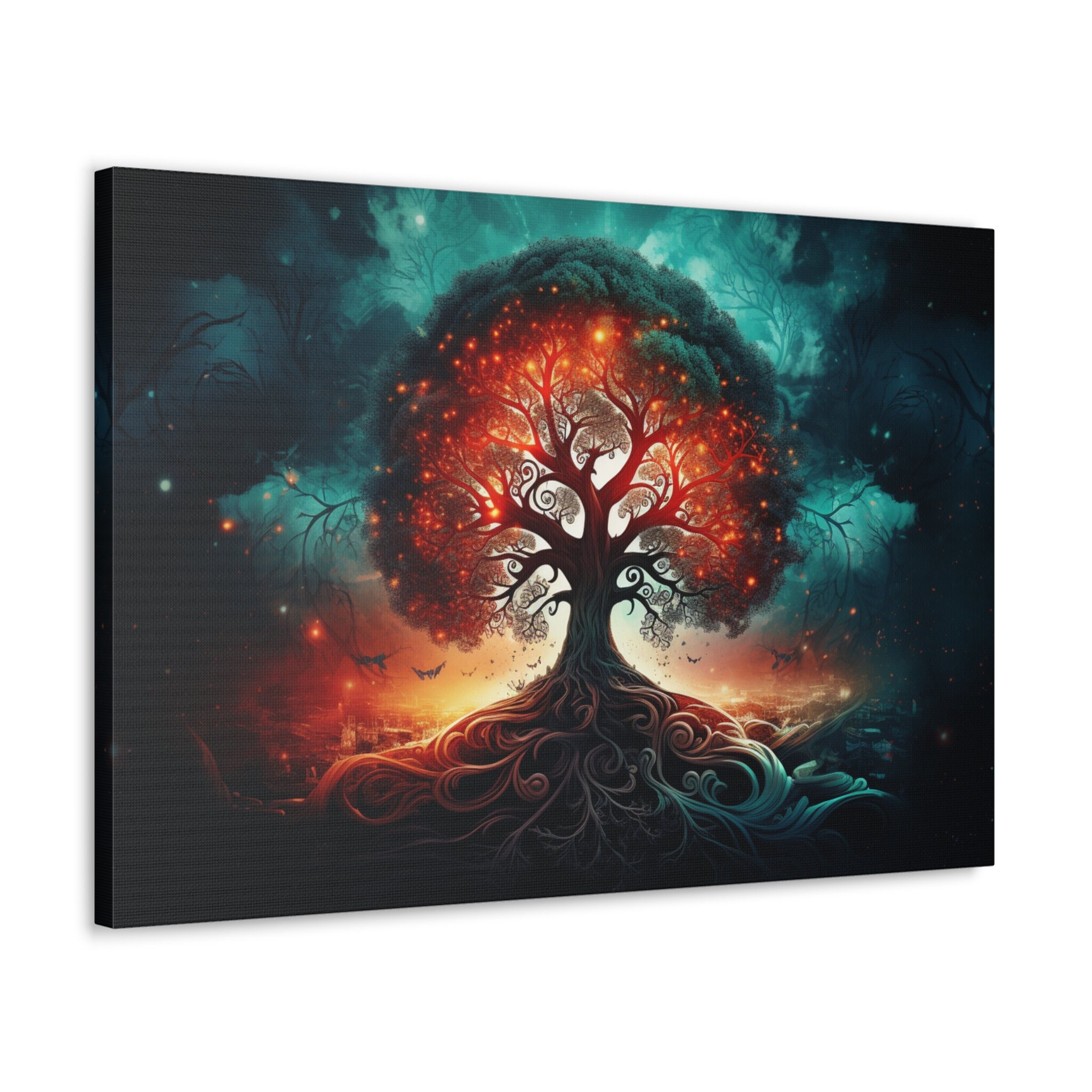 Tree of Life Yggdrasil Canvas Print Yggdrasil Painting Tree - Etsy