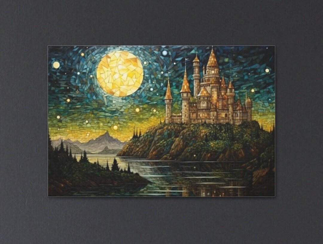 Castle Canvas Art Print, Wizarding Castle Wall Art, Dark Gothic Castle ...