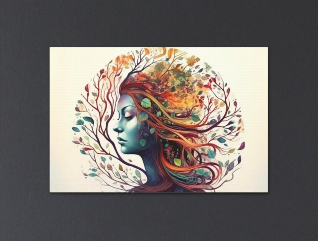 Women's Tree Canvas Wall Art, Mother Nature Canvas Art Print, Tree of ...