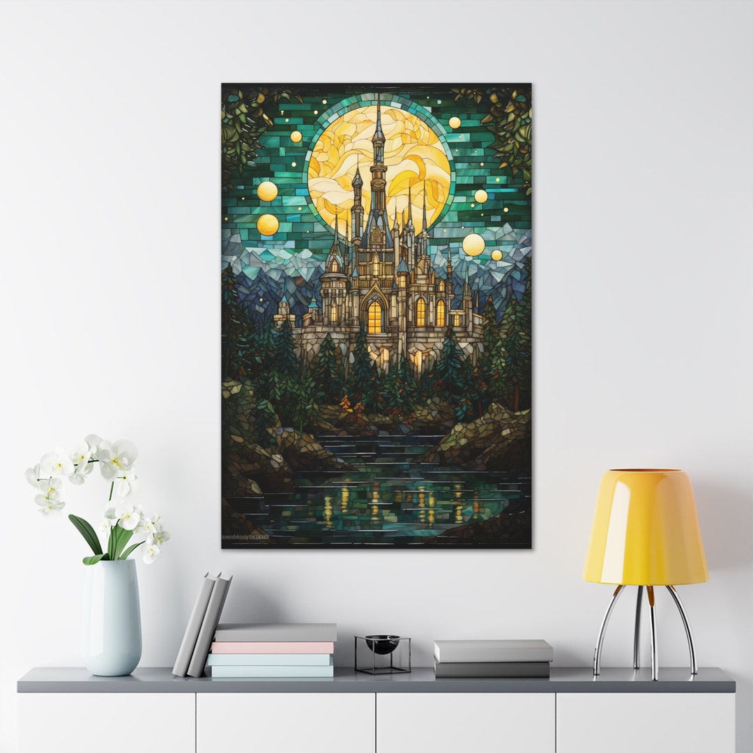 Medieval Castle Wall Art, Fairytale Castle Canvas Art Print, Castle ...