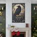 Raven Canvas Art Print, Gothic Raven on the Background of the Moon ...