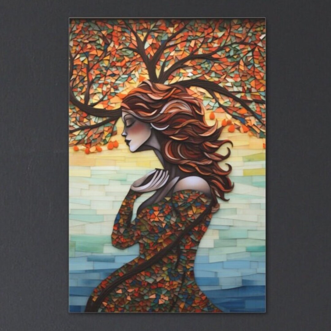 Women's Tree of Life, Stained Glass Effect, Mother Nature Wall Art ...