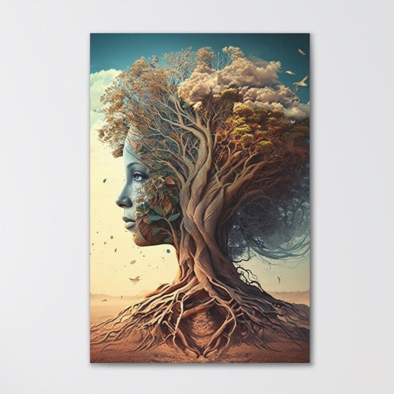 Mother Nature Art Print, Tree of Life Canvas Wall Art, Tree of Life ...
