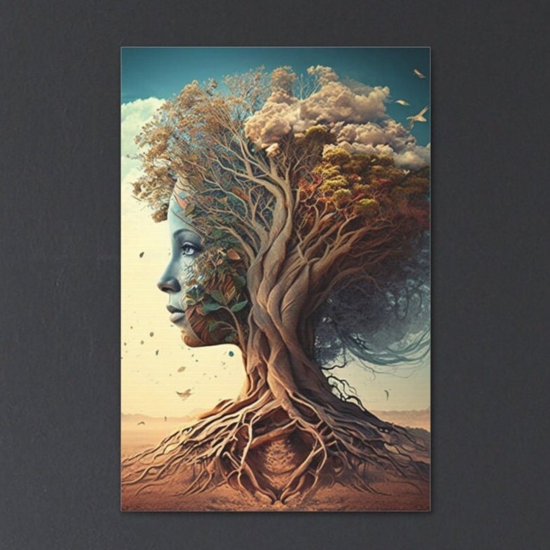 Mother Nature Art Print, Tree of Life Canvas Wall Art, Tree of Life ...