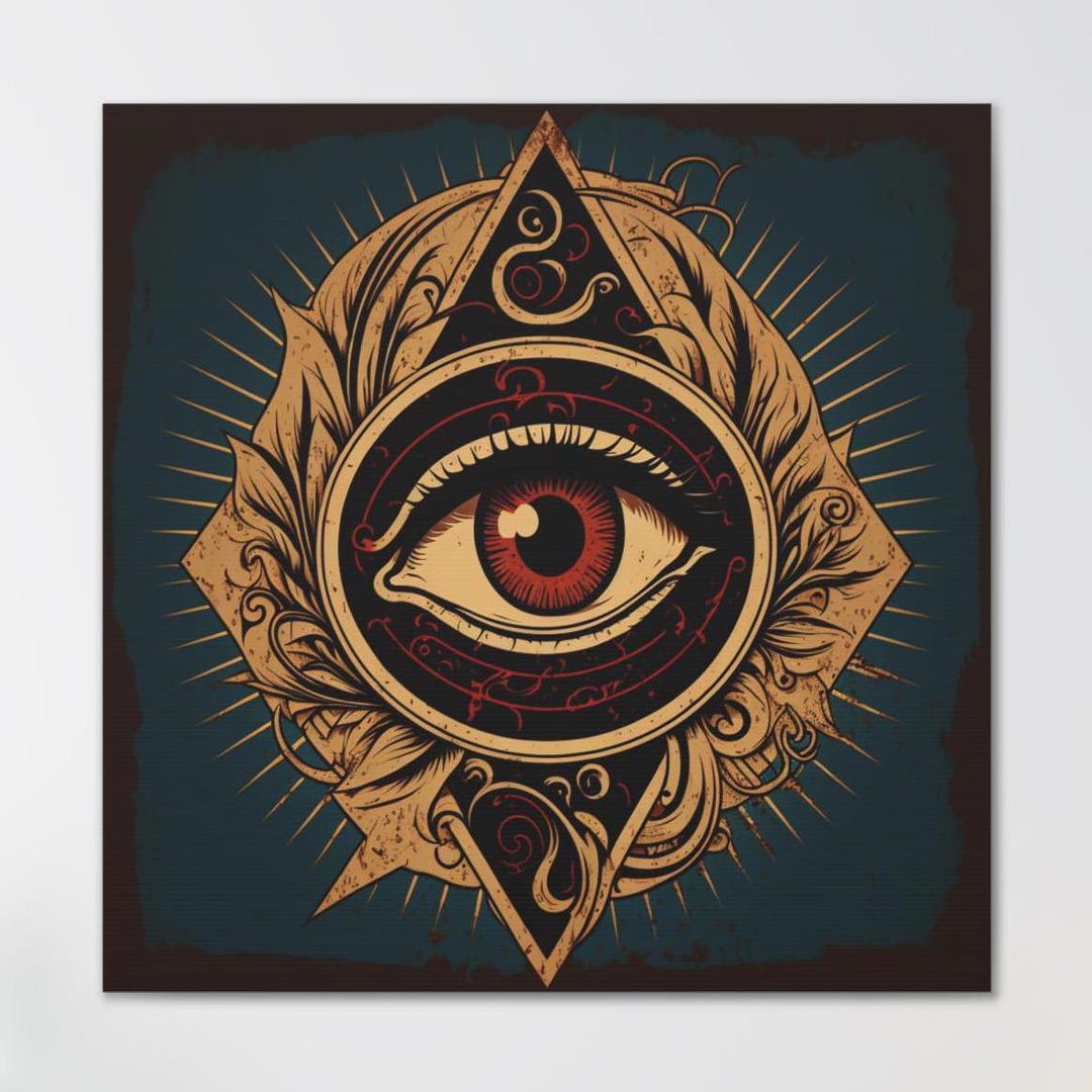 All-seeing Eye Canvas Art Print, Evil Eye Symbol of Power Protection ...