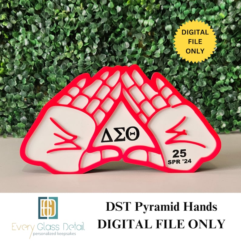 Sorority Pyramid Hands Sign- DIGITAL FILE DOWNLOAD- Glowforge File ...