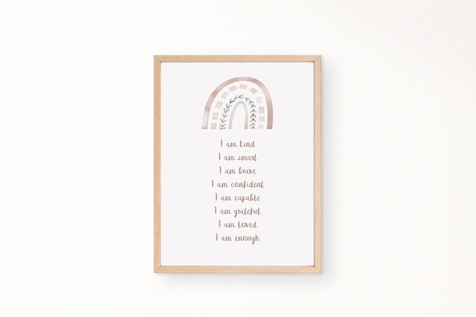 Rainbow Affirmations for Kids Digital, Neutral Affirmations Print, I Am ...