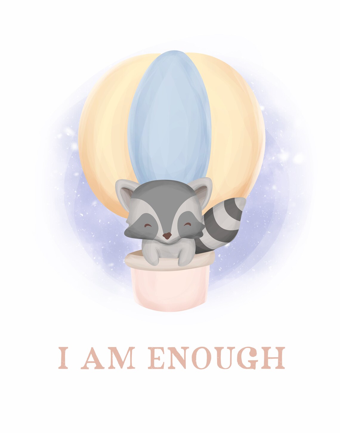 Affirmations for Kids Digital, Boy, Hot Air Balloon Print, I Am Loved ...