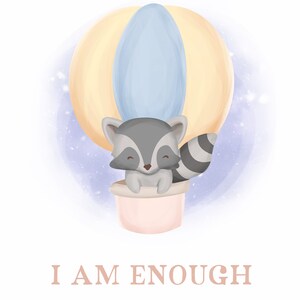 Affirmations for Kids Digital, Boy, Hot Air Balloon Print, I Am Loved ...