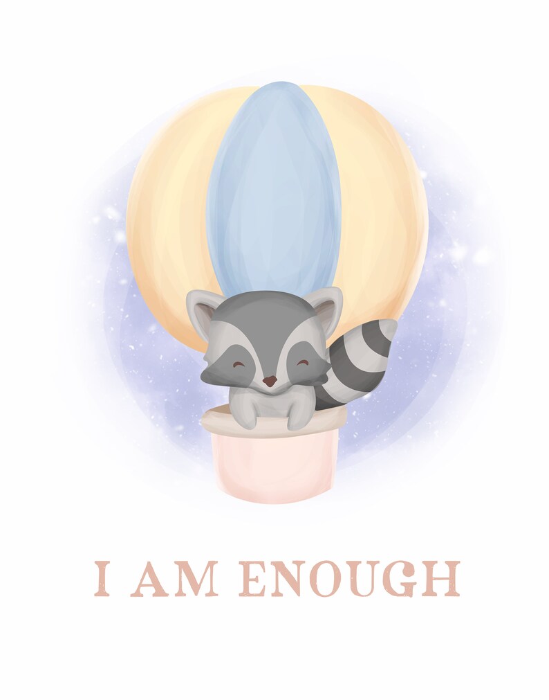 Affirmations for Kids Digital, Boy, Hot Air Balloon Print, I Am Loved ...
