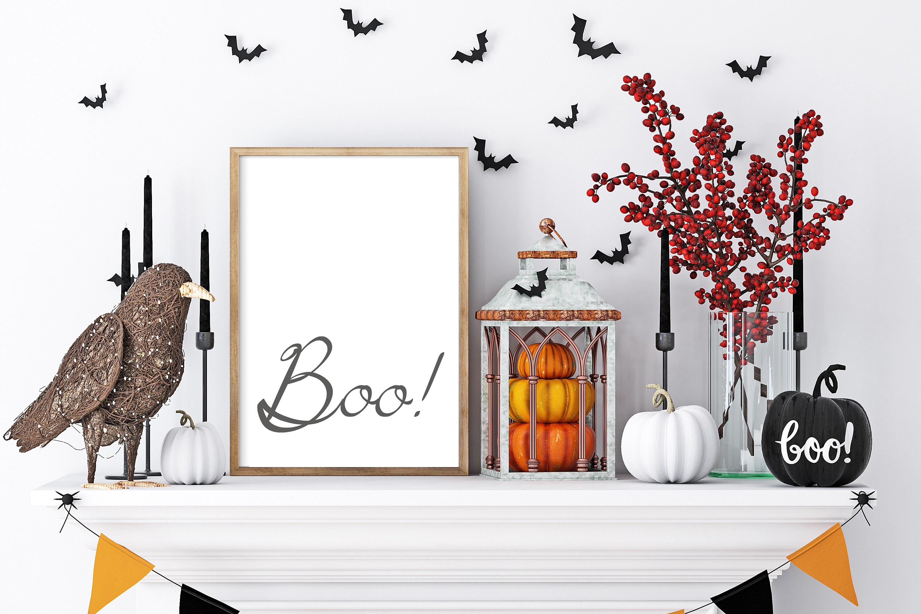 Boo! Fall Halloween Digital Printable, Wall Decor - Etsy