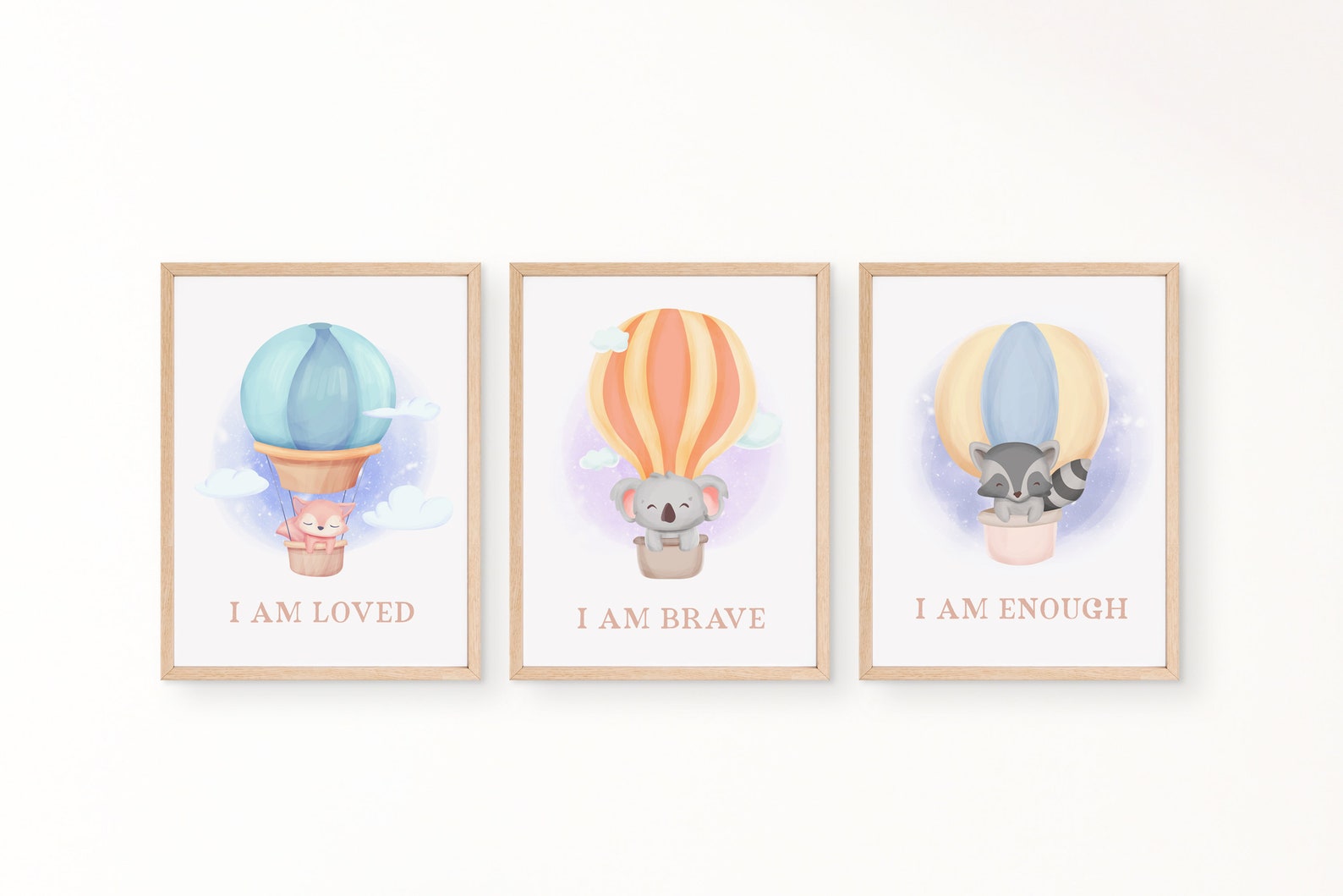 Affirmations for Kids Digital, Boy, Hot Air Balloon Print, I Am Loved ...