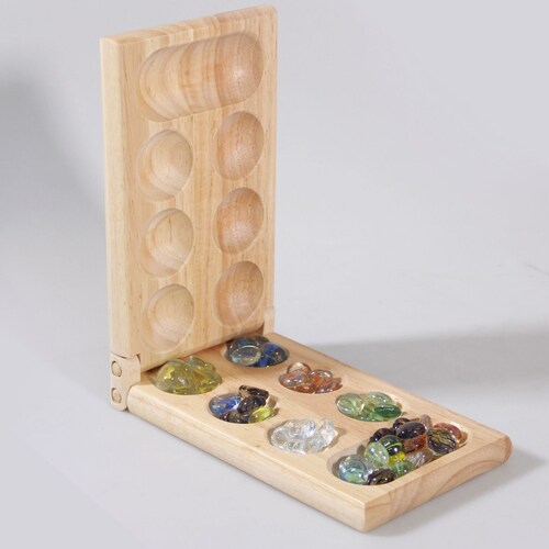 Premium Sungka Game Board With Shells Sungkaan Wooden Board - Etsy