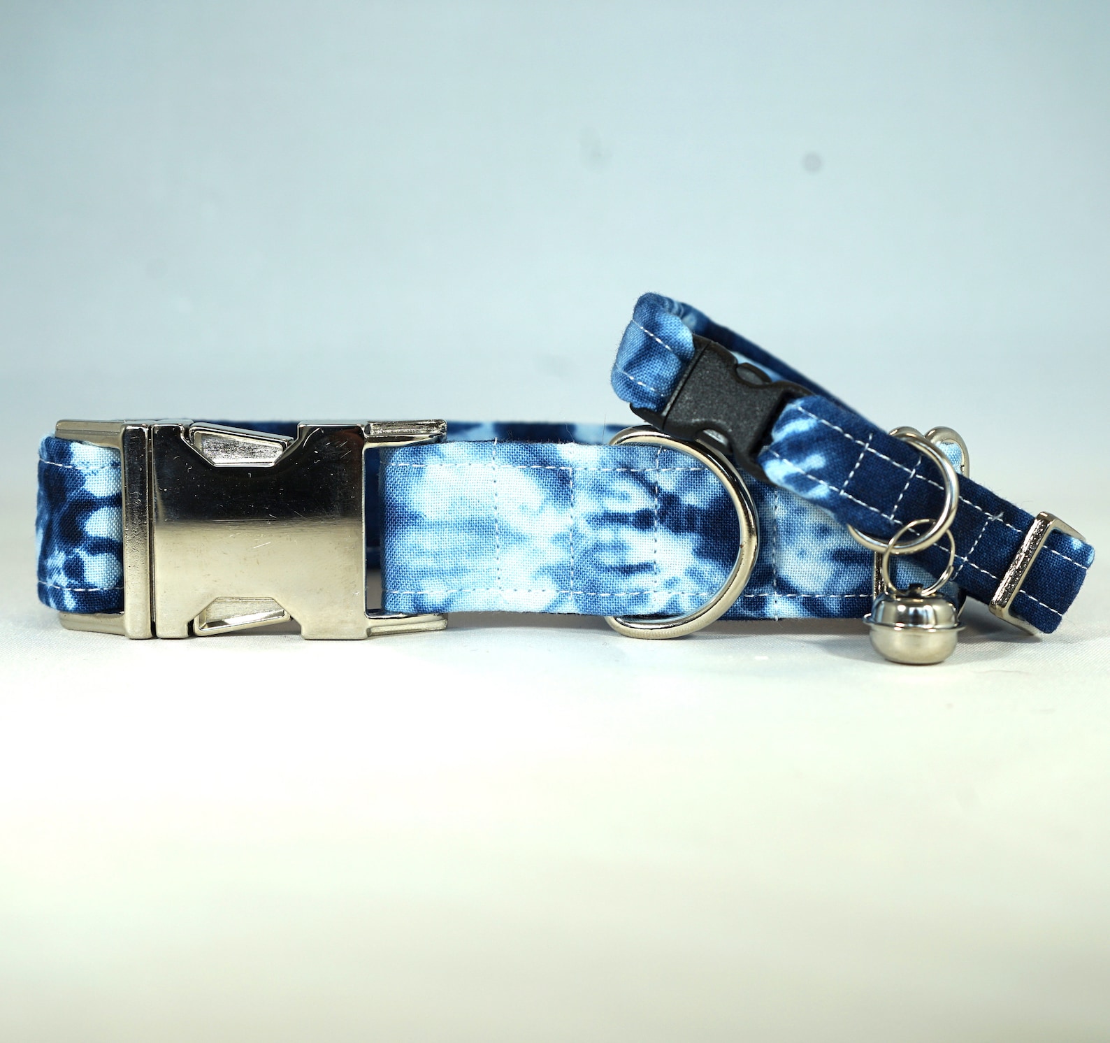 Indy Dog Collar - Tie Dye Pet Collar, Indigo Dyed, Navy, Blue, White ...