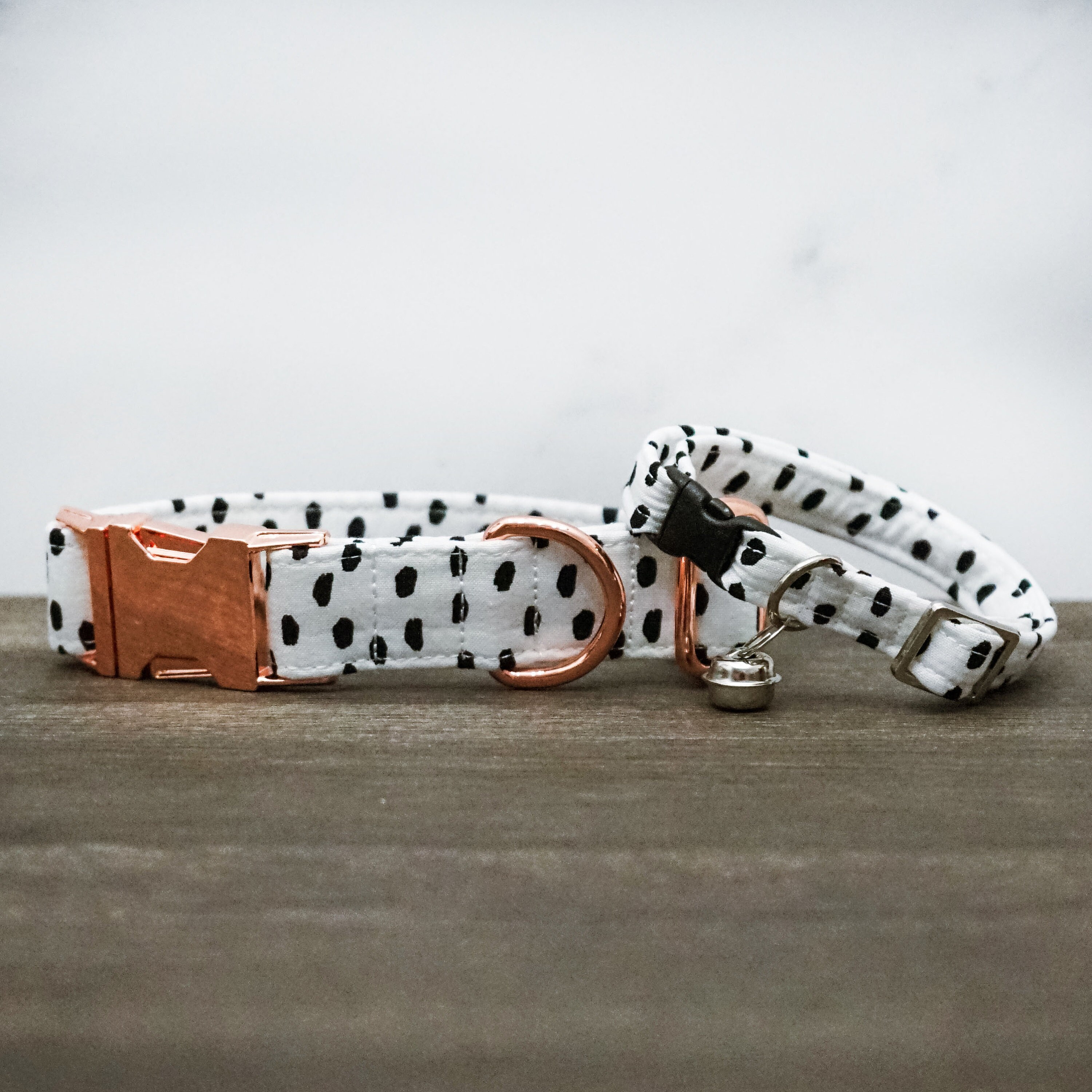 Perdita Cat Collar Black and White Spotted Breakaway Buckle | Etsy