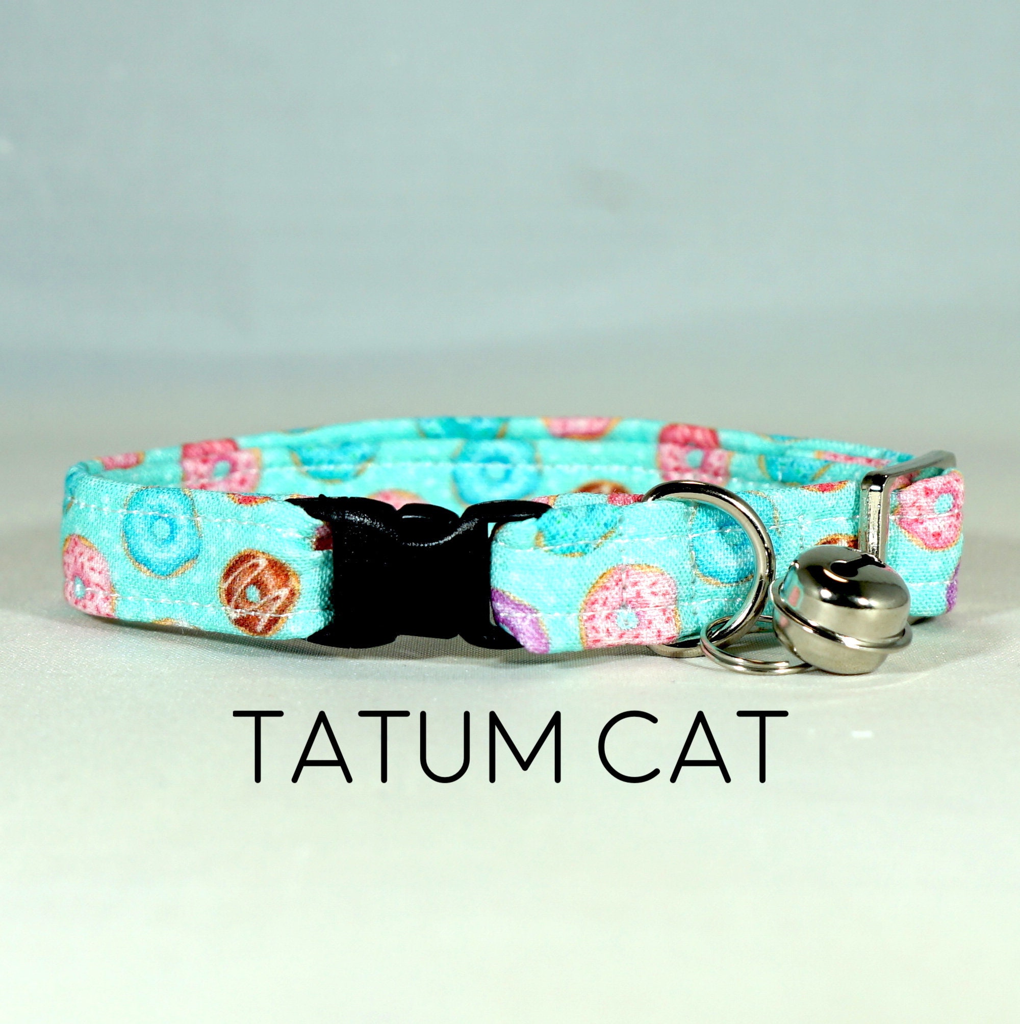 Tatum Cat Collar, Donut Pet Collar, Donuts, Food, Blue, Pink, Yellow ...