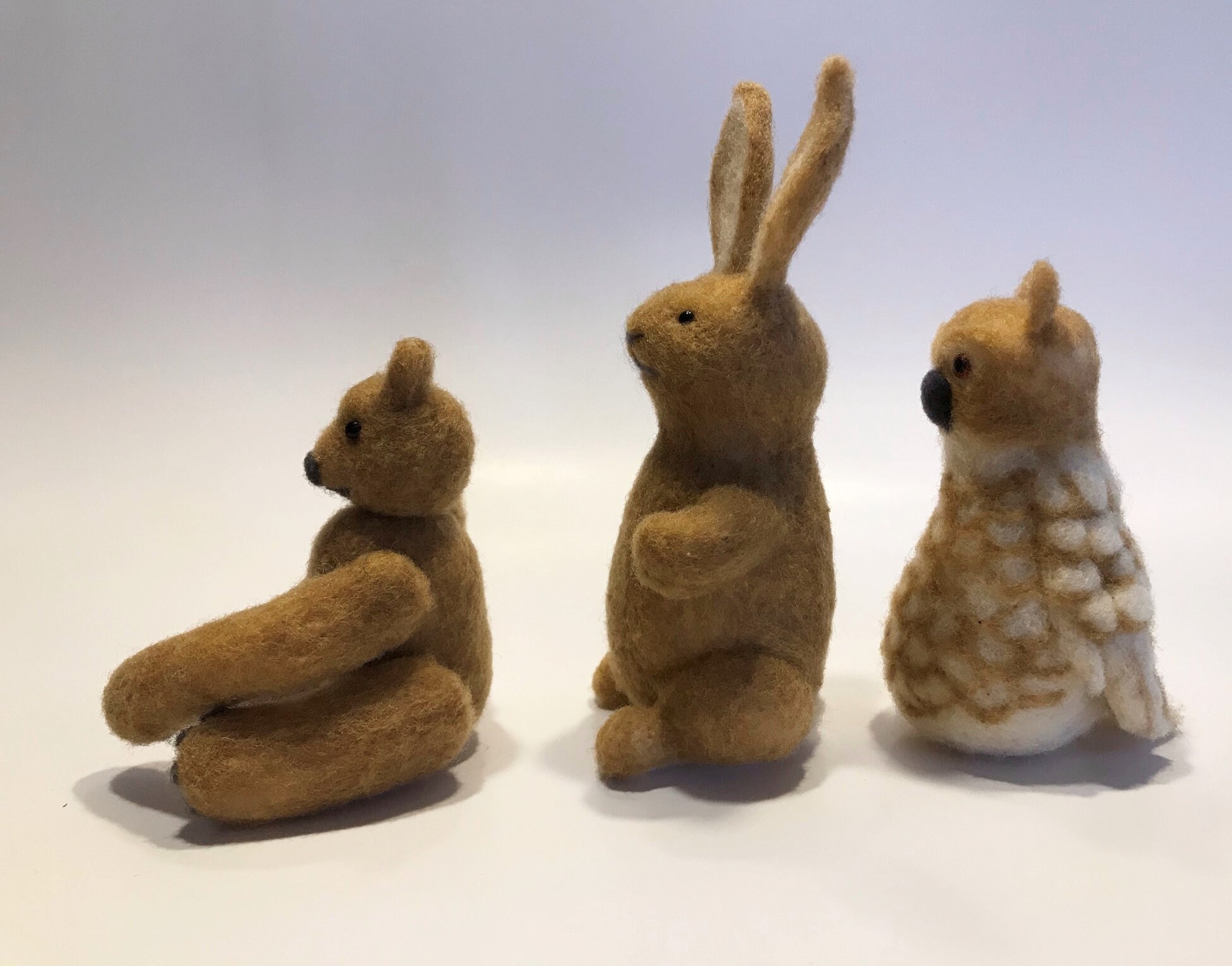 Art & Collectibles Fiber Arts Little Critters Owl and Bunny Rabbit Bear ...