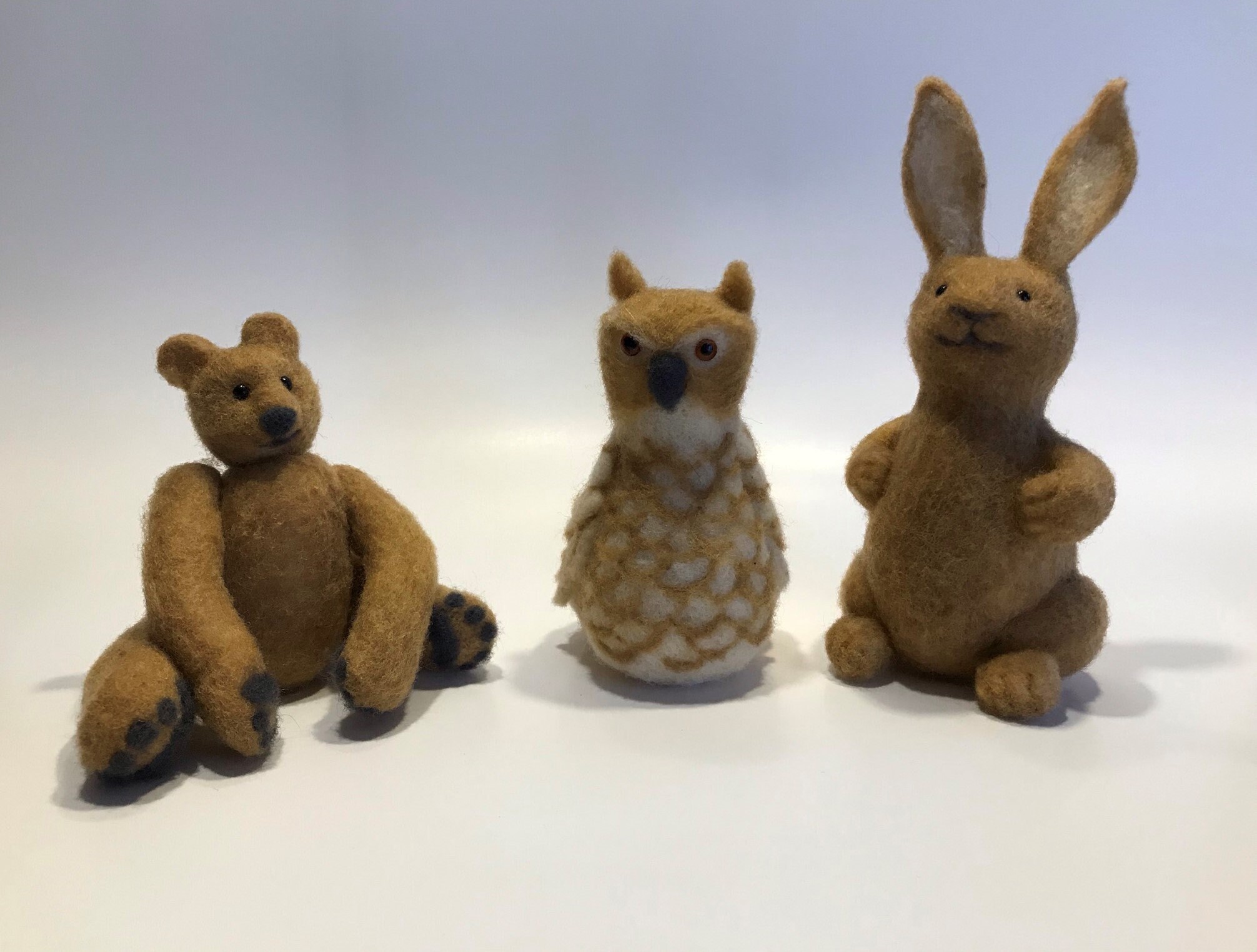 Art & Collectibles Fiber Arts Little Critters Owl and Bunny Rabbit Bear ...