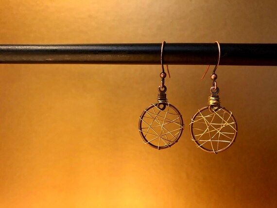 Wire Webbed Earrings - Etsy