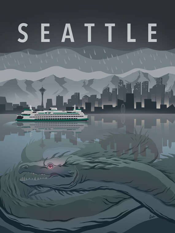 Seattle Poster | Etsy