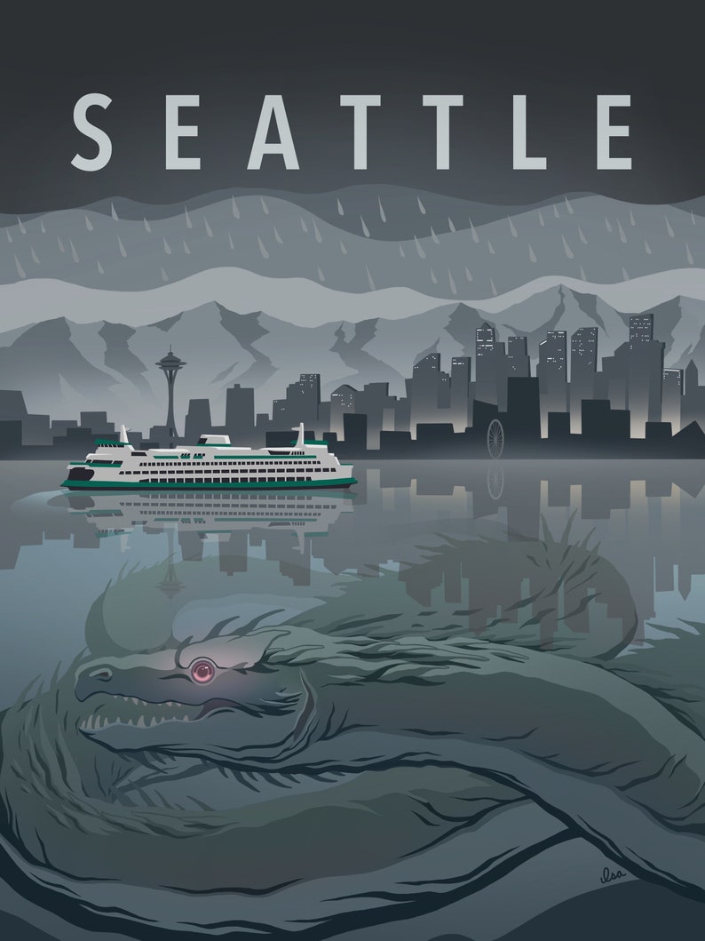 Seattle Poster - Etsy