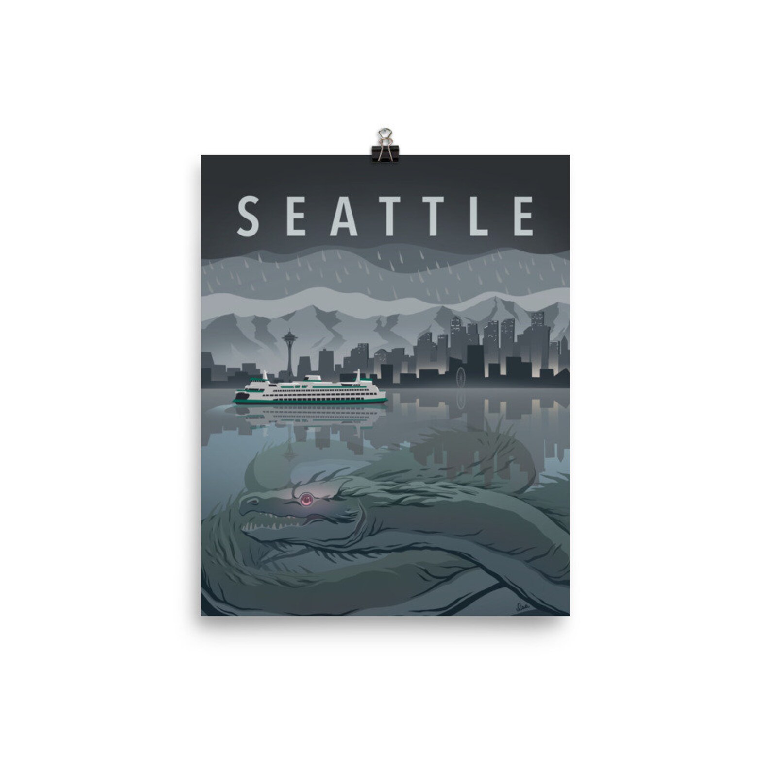 Seattle Poster - Etsy