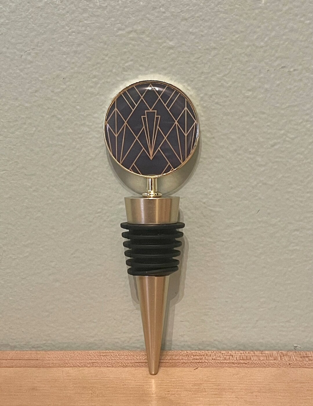 Handcrafted Glass Bottle Stopper Geometric Design - Etsy