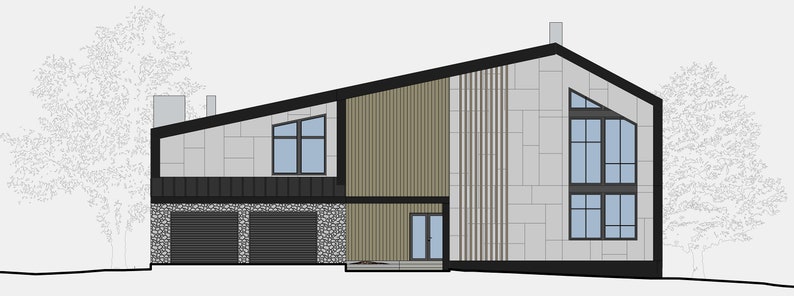 Modern House Plan Building Plans Blueprints & Material List | Etsy