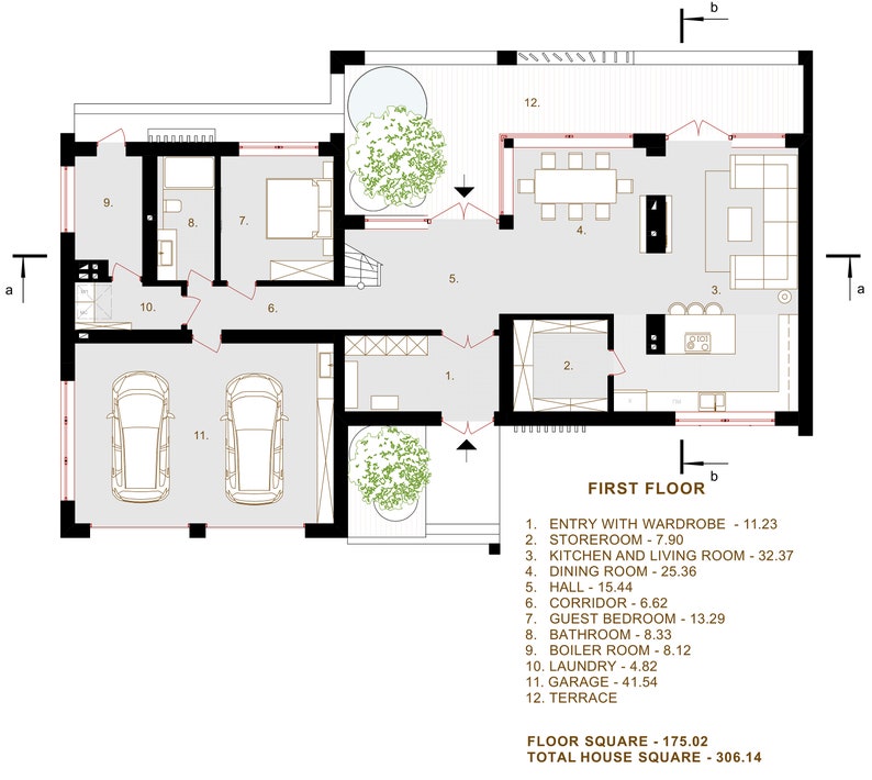 Modern House Plan Building Plans Blueprints & Material List 2018 306 M ...