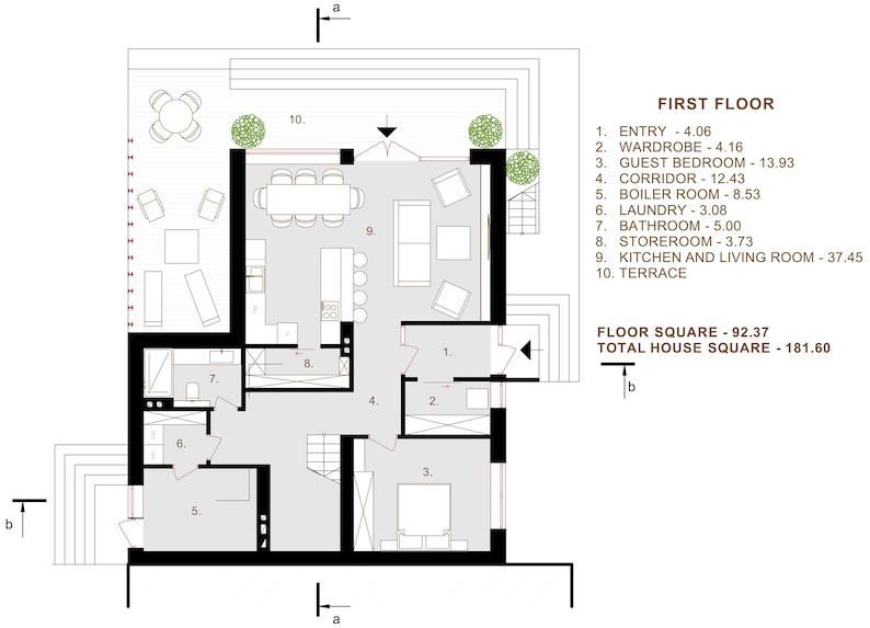 Modern House Plan Building Plans Blueprints & Material List - Etsy