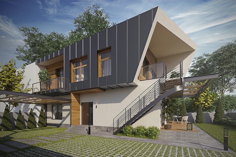 Modern House Plan Building Plans Blueprints & Material List 2018 193m ...