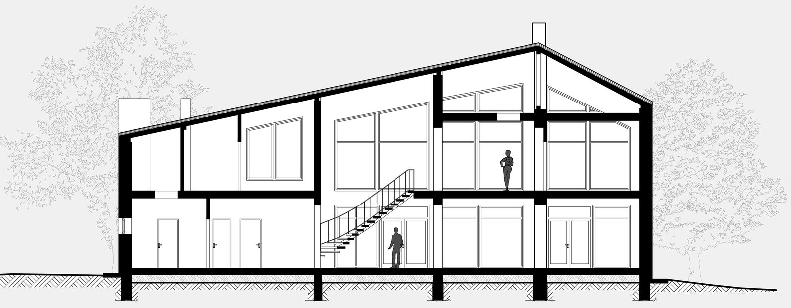 Modern House Plan Building Plans Blueprints & Material List - Etsy