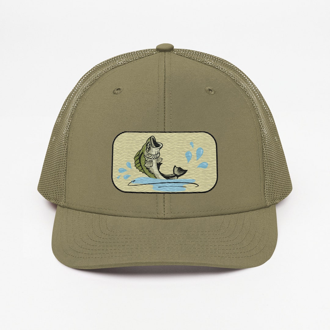 Embroidered Bass Trucker Cap Snapback Hat Bass Fishing Trucker Hat ...