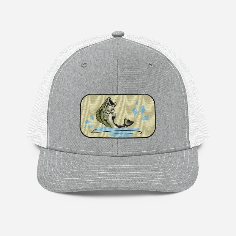 Embroidered Bass Trucker Cap Snapback Hat Bass Fishing Trucker Hat ...