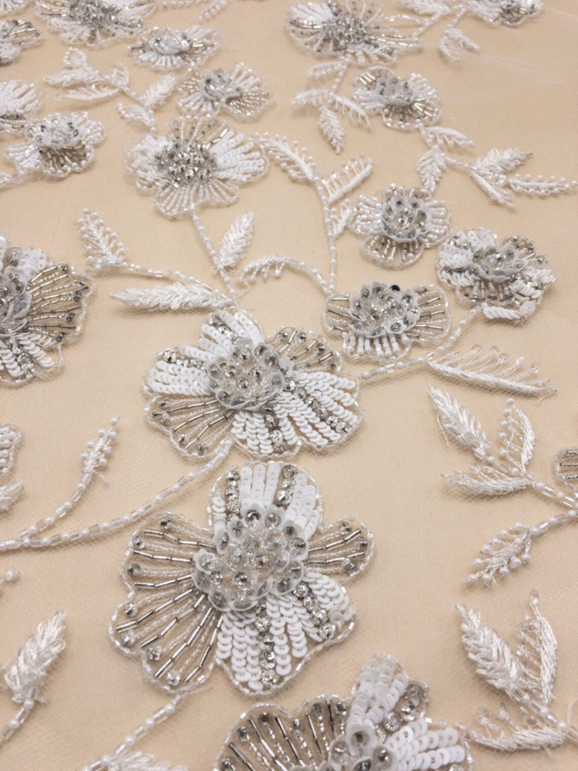 Crystal Beaded Applique panel Beading Panel used as Beaded | Etsy