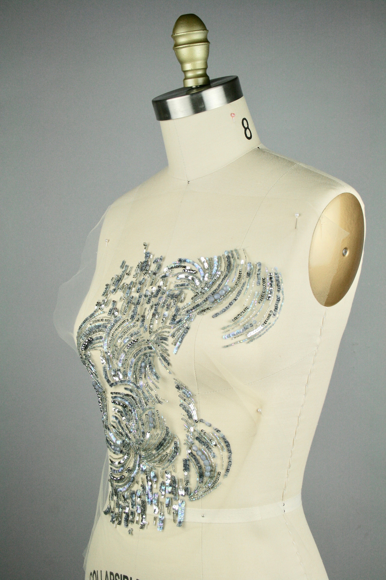 Beaded Trim Panel - Beaded Bodice - Bridesmaid Dress Fabric ...
