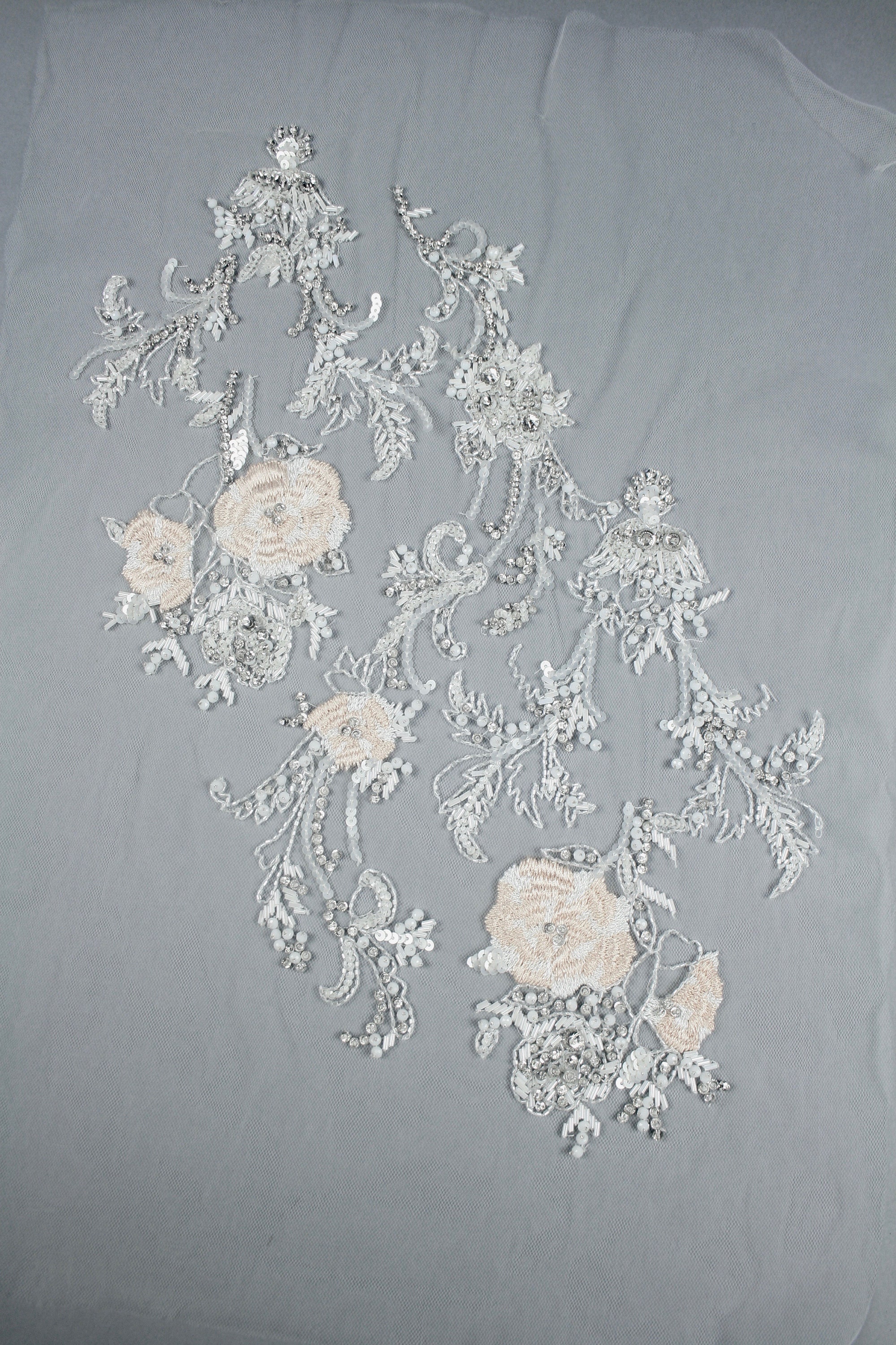 Custom Handmade Beaded Applique Panel Beading Panel Used as Beaded Trim ...